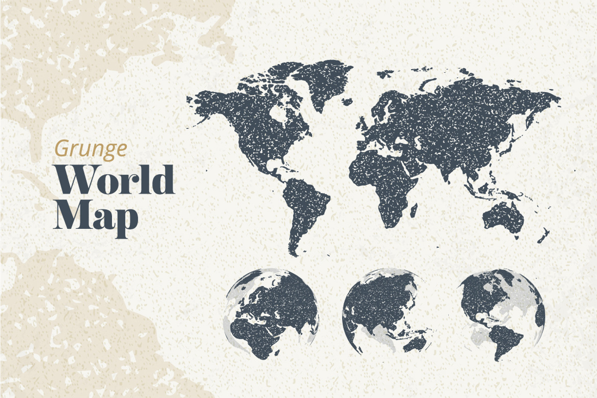 World maps set, an Illustration by PureSolution