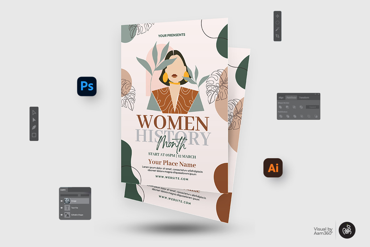Women History Month Flyer Template, a Flyer Template by Aam360 ...