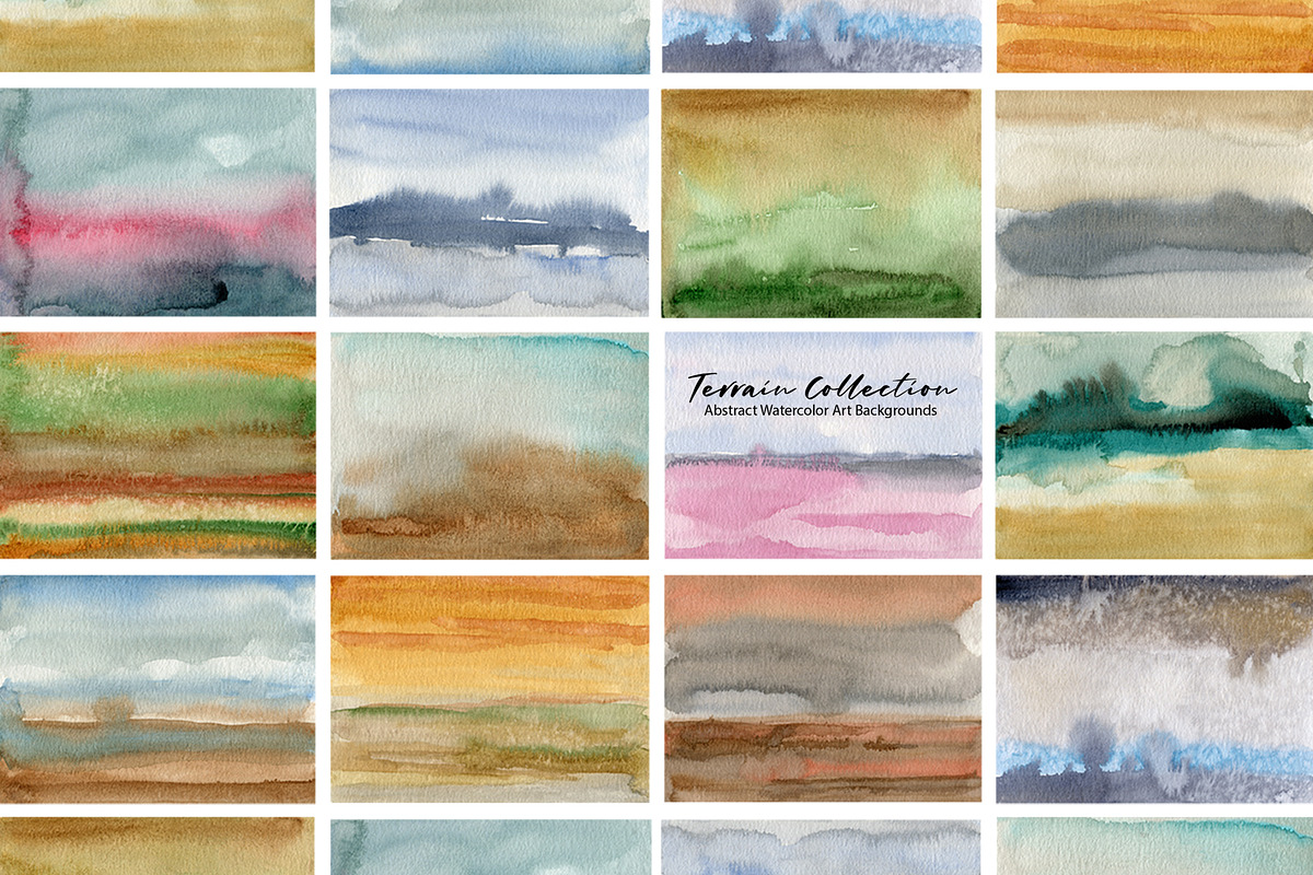 Terrain Watercolor Abstract Textures, a Texture Graphic by Marmoris.Arts