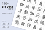 Big Data Outline Icons, an Outline Icon by vectorstank