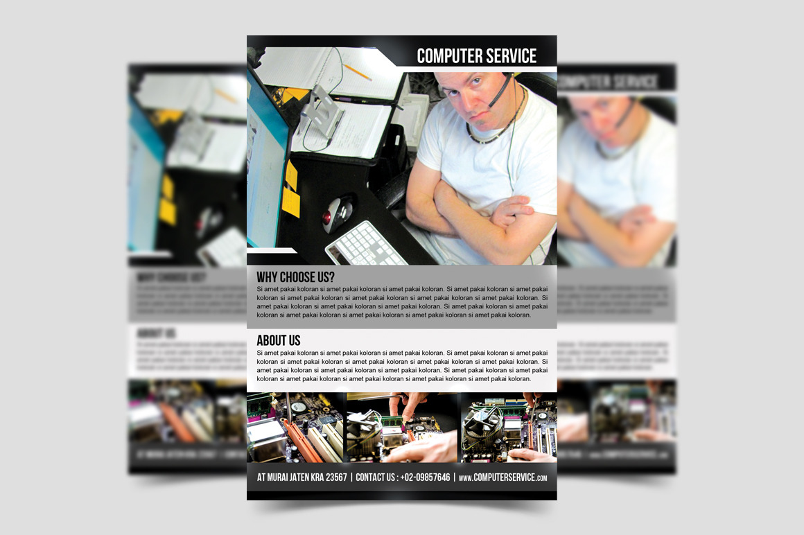 Computer Service Flyer Template, a Flyer Template by mesuka