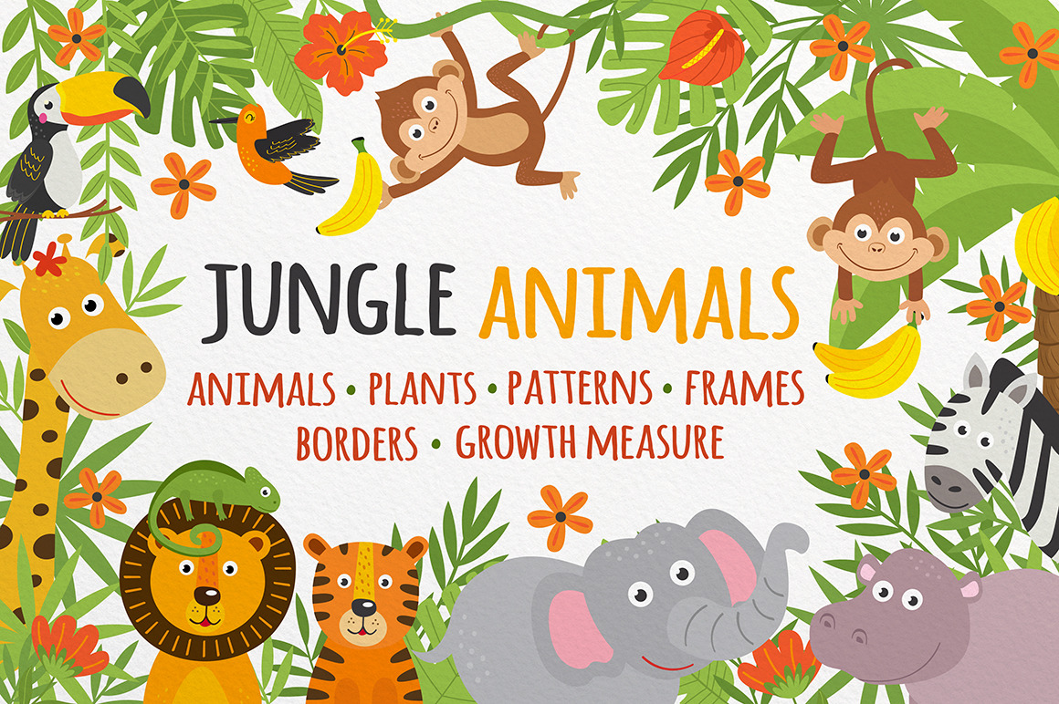 jungle animals collection, an Animal Illustration by NataKa