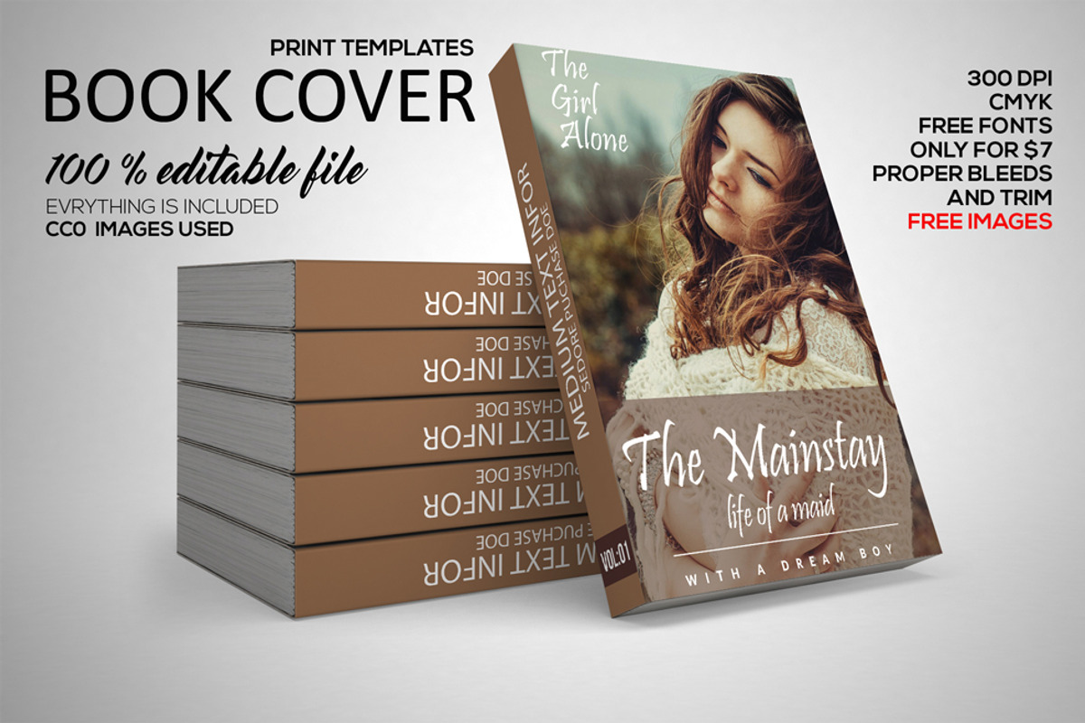 Book Cover Print Template, a Stationery Template by Psd Templates