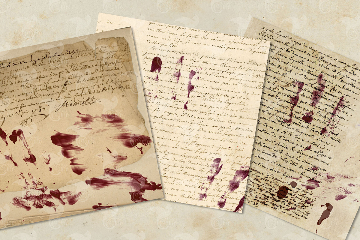 Bloody Letters Digital Paper, a Texture Graphic by Digital Curio