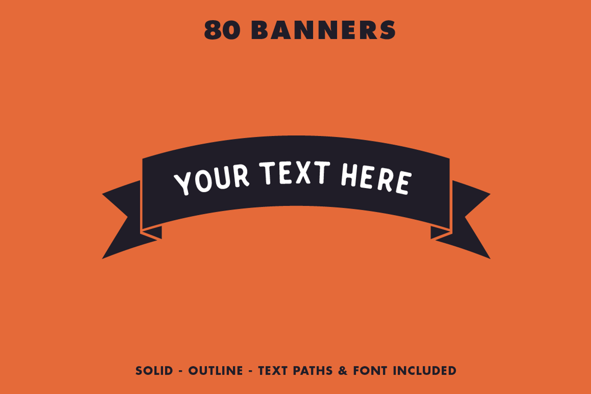 80 banners with text paths & font!, an Object Graphic by Great Scott ...
