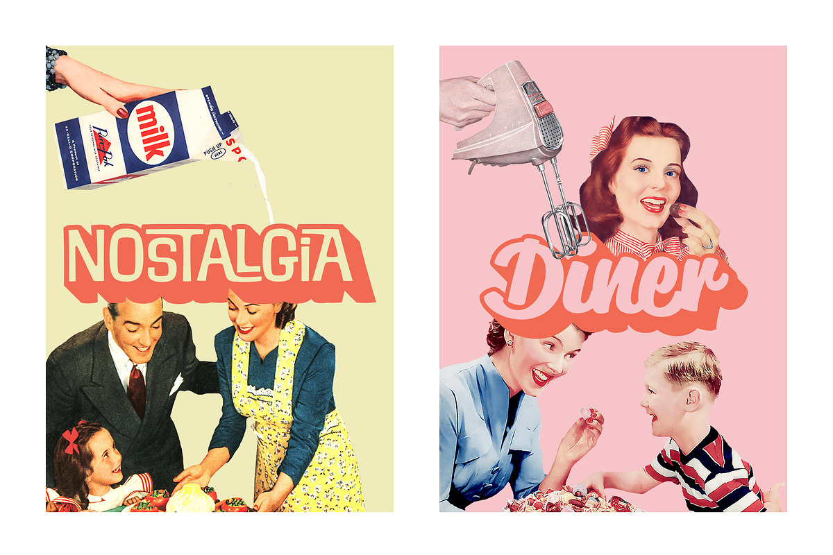 1950s Collage Art Pack, a Background Graphic by Pulpixel Design