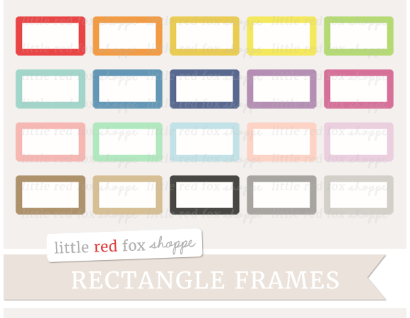 Rounded Rectangle Banner Clipart, an Illustration by Little Red Fox Shoppe