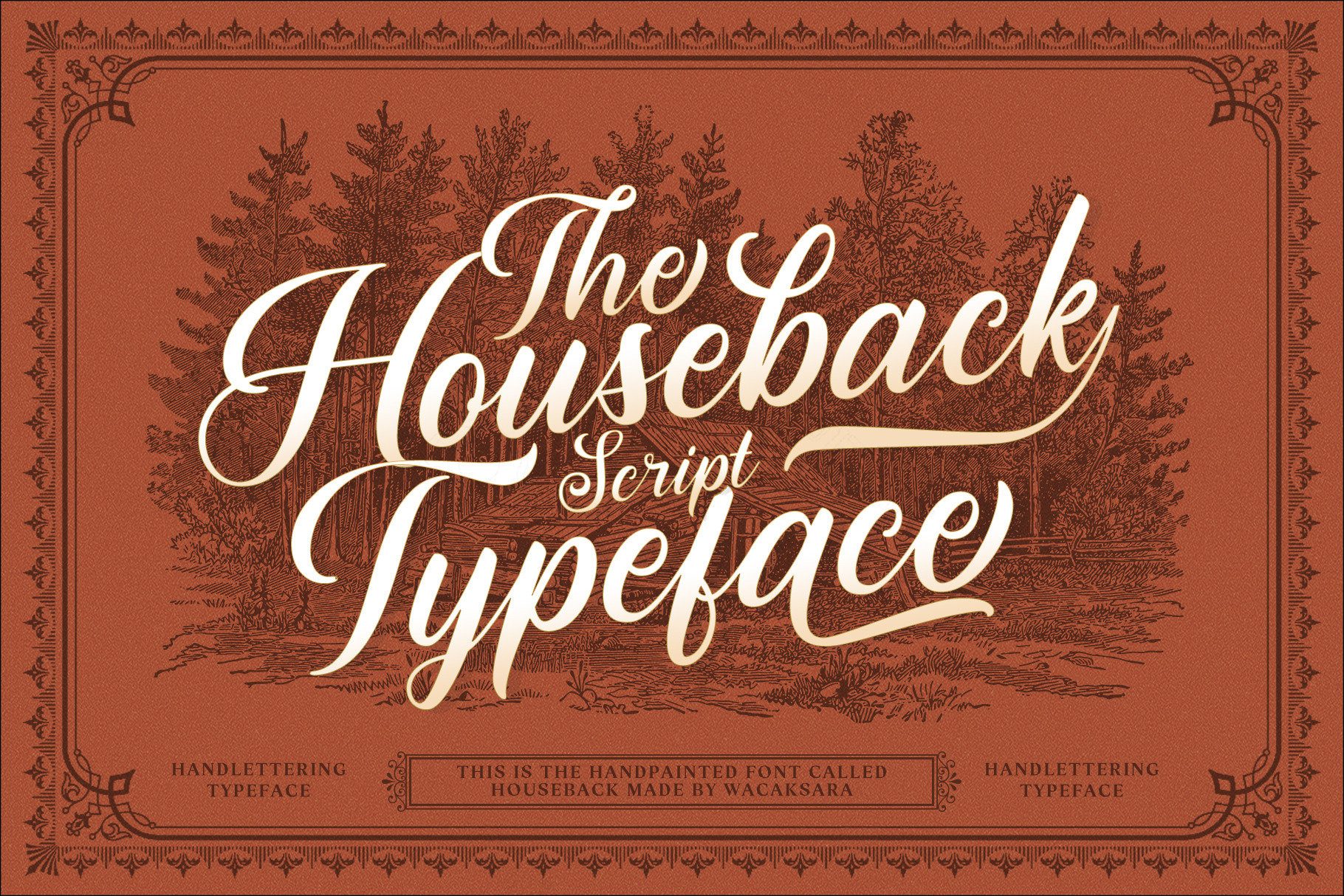 Houseback Script, a Script Font by Wacaksara Co.
