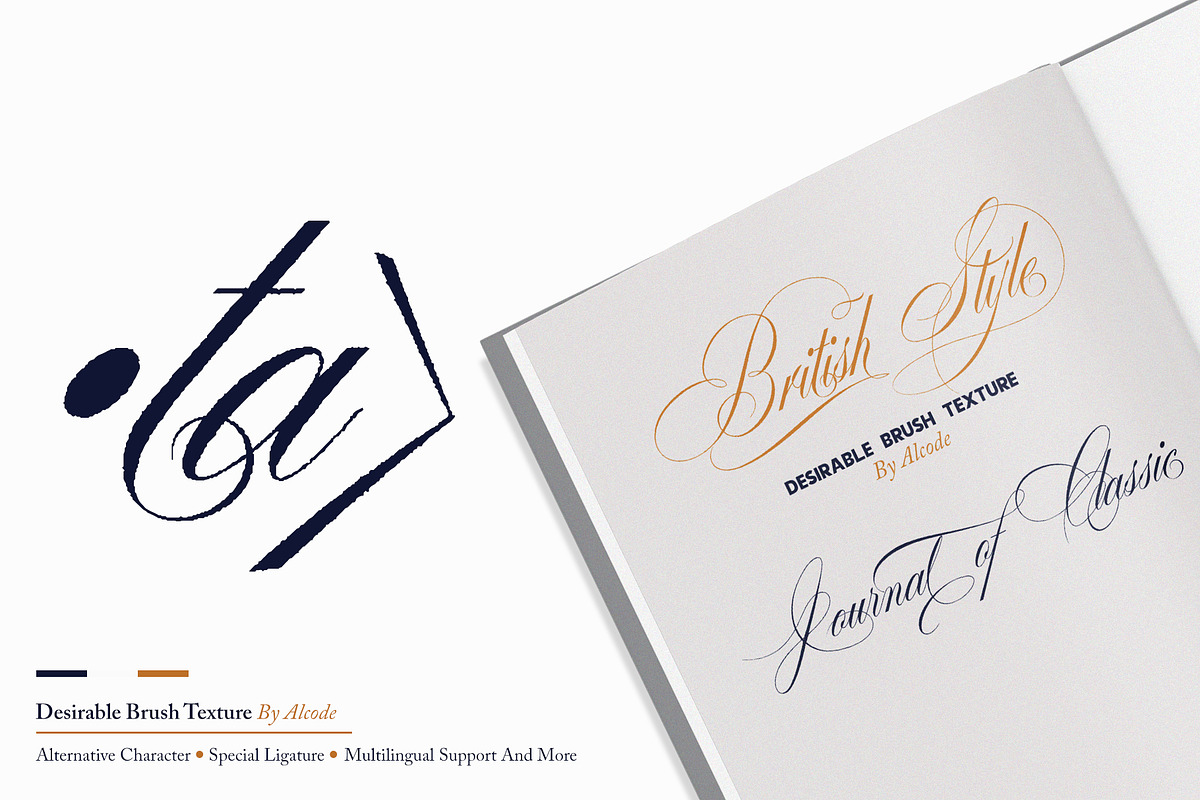 Desirable Brush Texture, a Script Font by Alcode