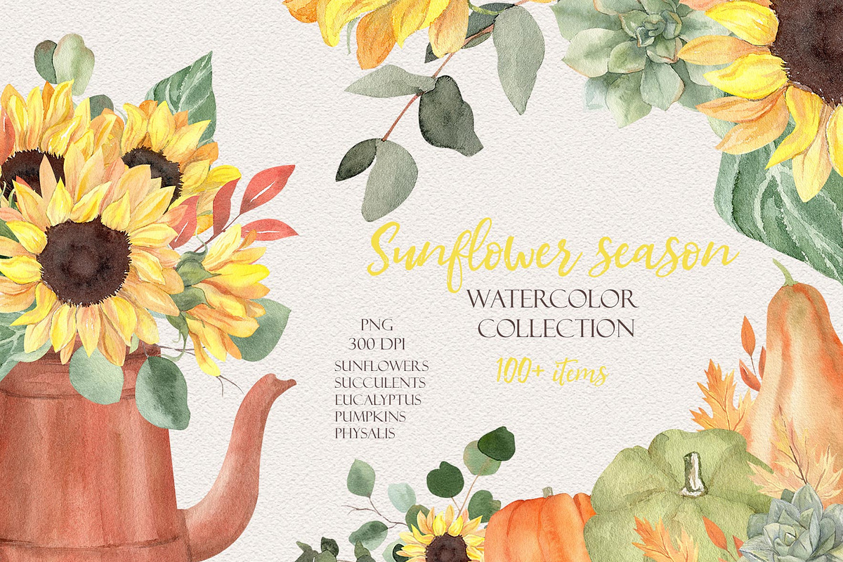 4 SEASON WATERCOLOR BUNDLE 15 in 1, a Seasonal Illustration by Catch ...