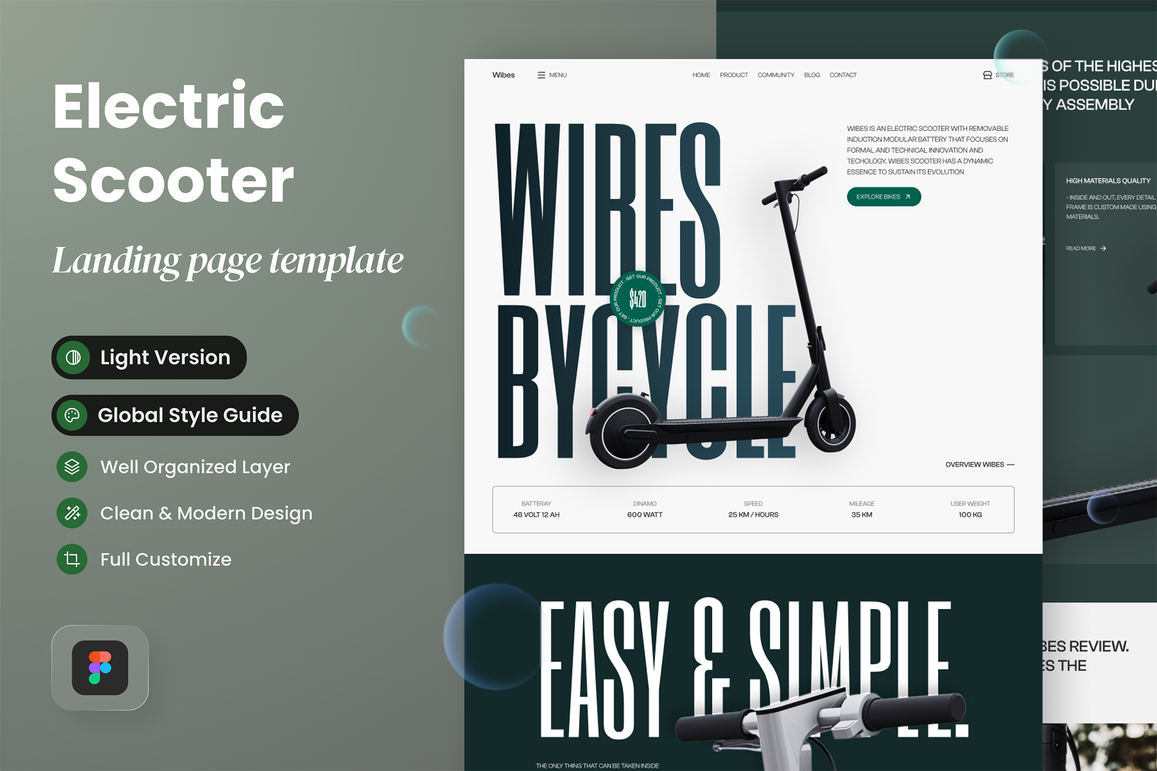 Scooter Electric Landing Page, a Landing Page Template by SLAB! Design