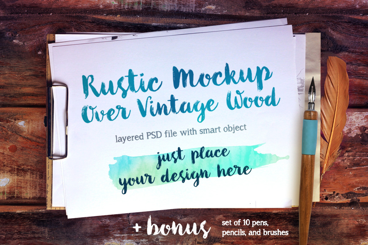 Clipboard: Rustic PSD Mockup, a Packaging Mockup by Boho Mockup