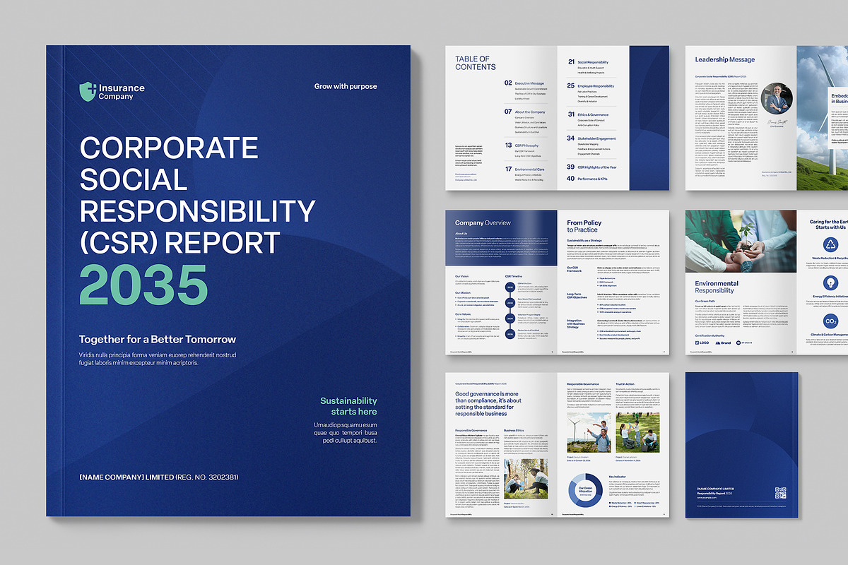 CSR Report Brochure Template, a Brochure Template by BrandPacks