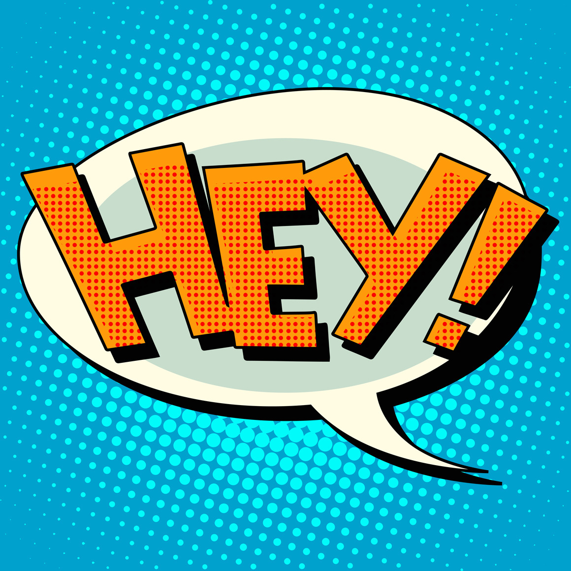 Hey comic book bubble text | Illustrations ~ Creative Market