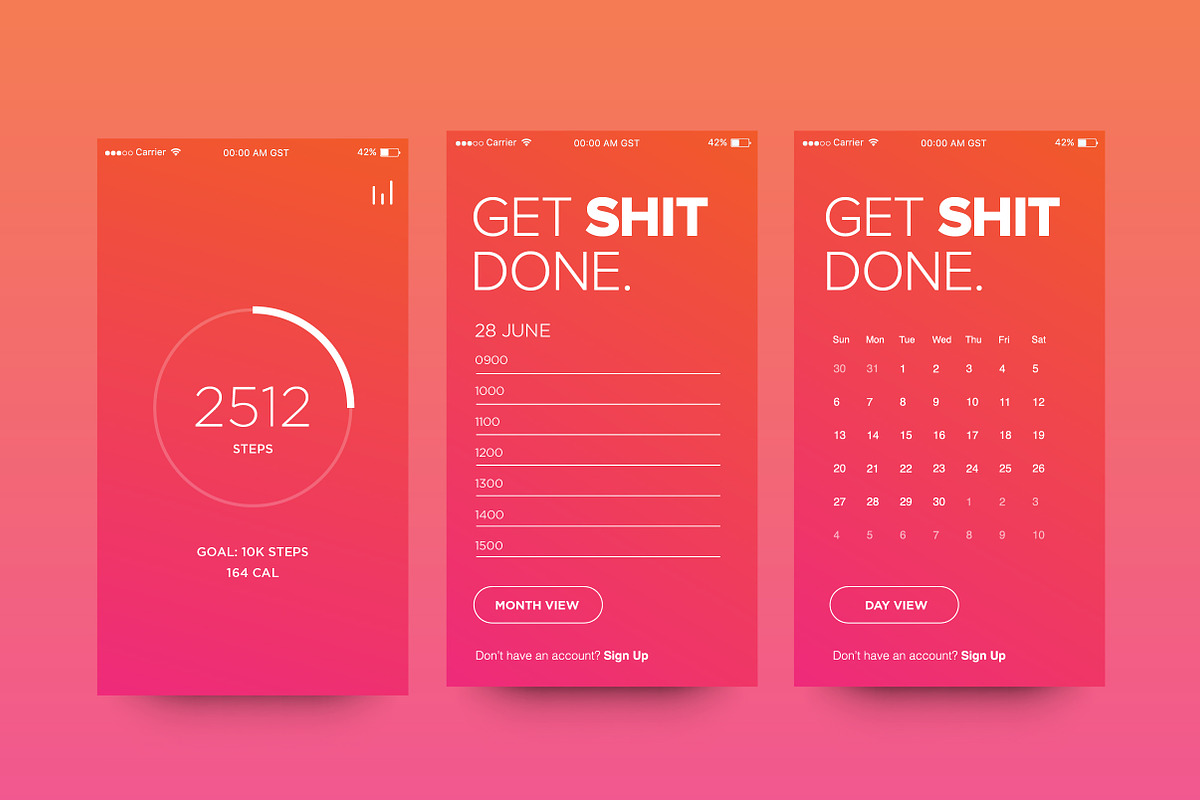 Daily UX UI Kit for App Design, a Background Graphic by Orange Graphics