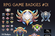 RPG Game Badges Pack 01, an Illustration by DionArtworks