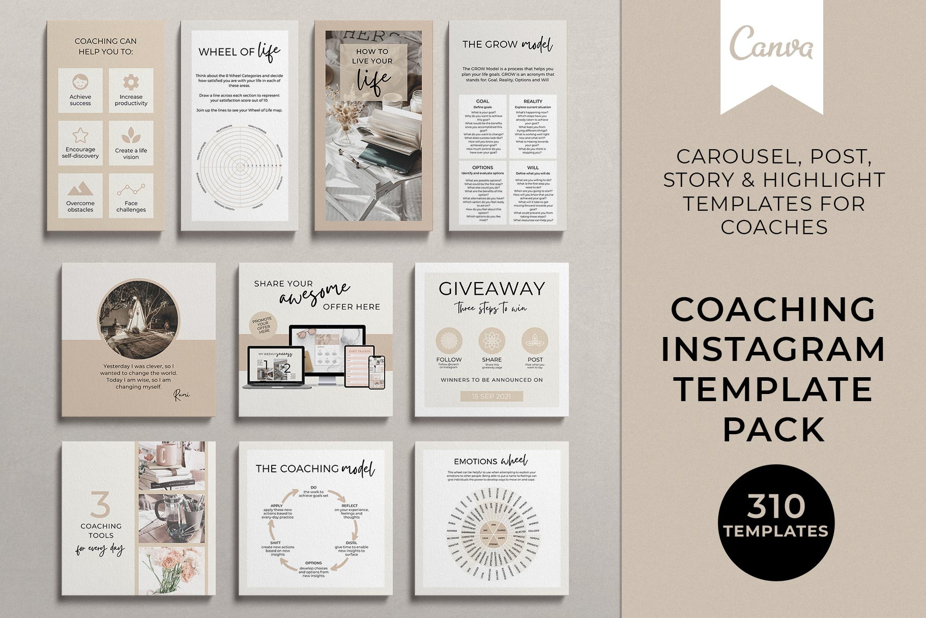 Coach Instagram Canva Templates | Creative Market