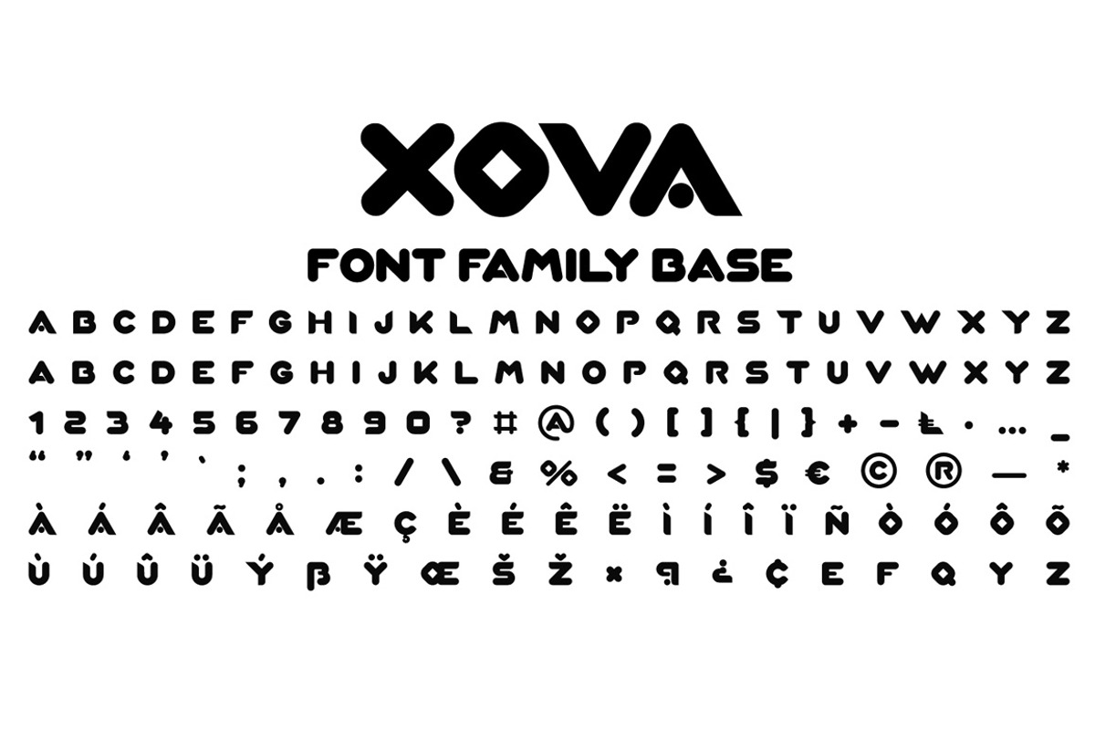 XOVA Layered Font Family, a Sans Serif Font by CRR | NTN