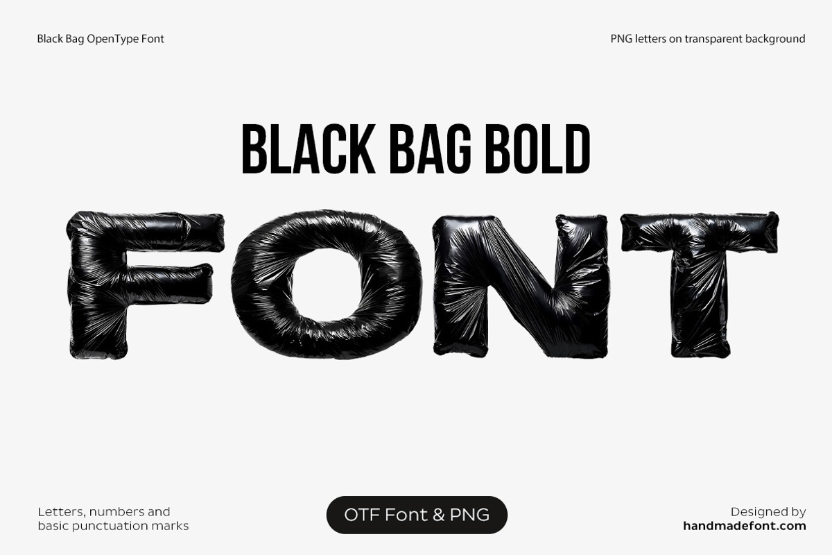Black Bag Bold Font, a Handwritten Font by Handmadefont