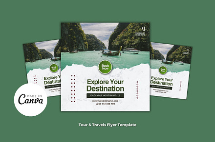 Tour & Travel Canva Flyer Template, a Social Media Template by MK Creatives