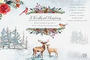 Woodland Christmas Clipart, an Animal Illustration by Twigs and Twine ...