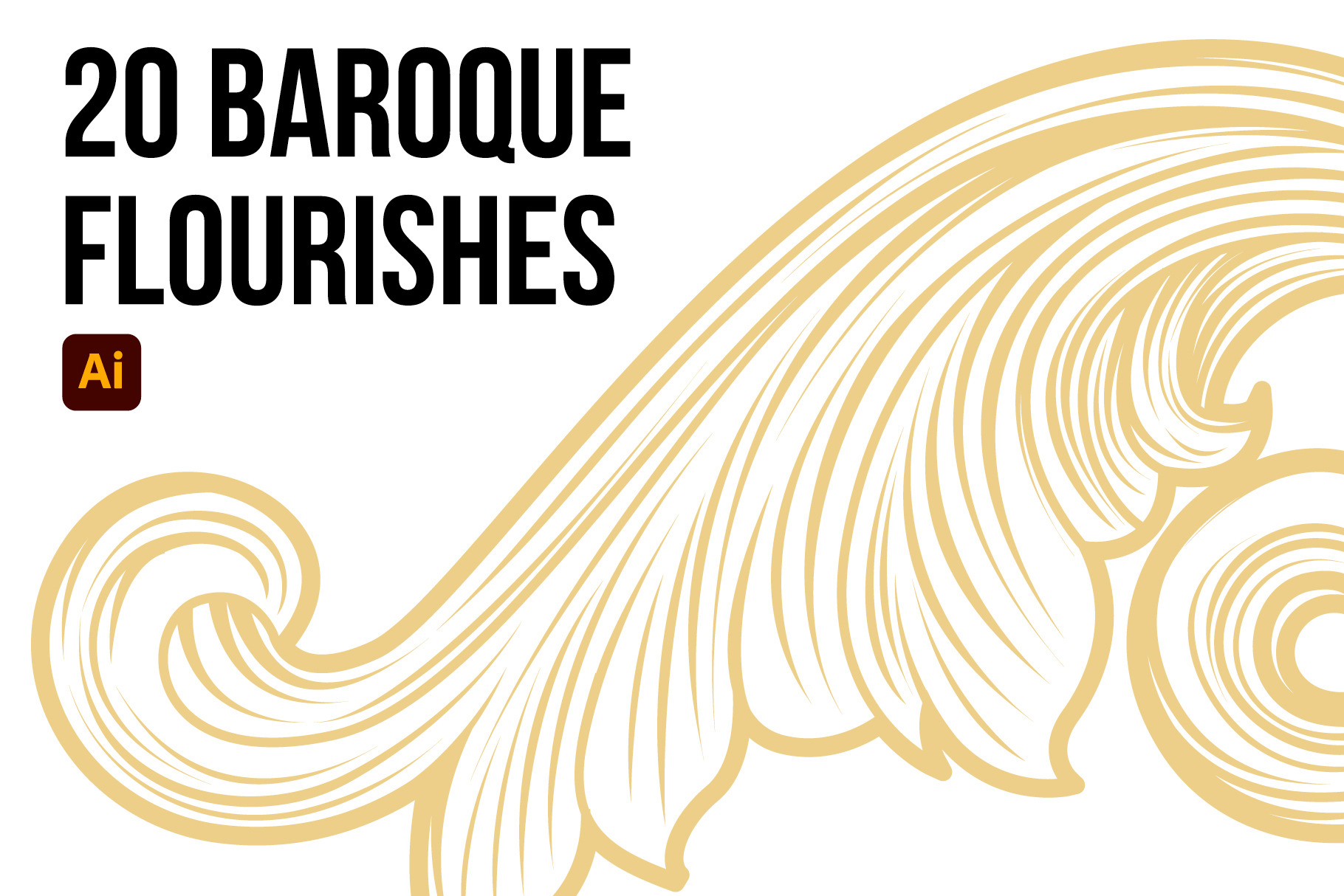 20 Baroque Flourishes, an Object Graphic by Loudoun Design Co.