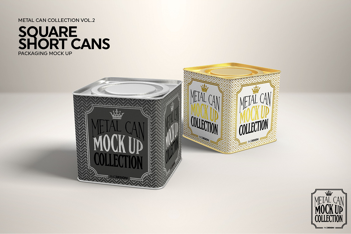 Short Square Lid Cans Mockup, a Product Mockup by INCDesign