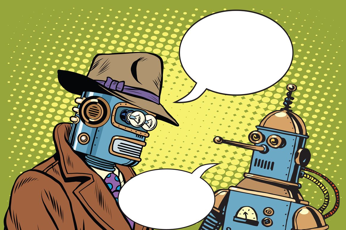 Dad and son robots, a Technology Illustration by studiostoks