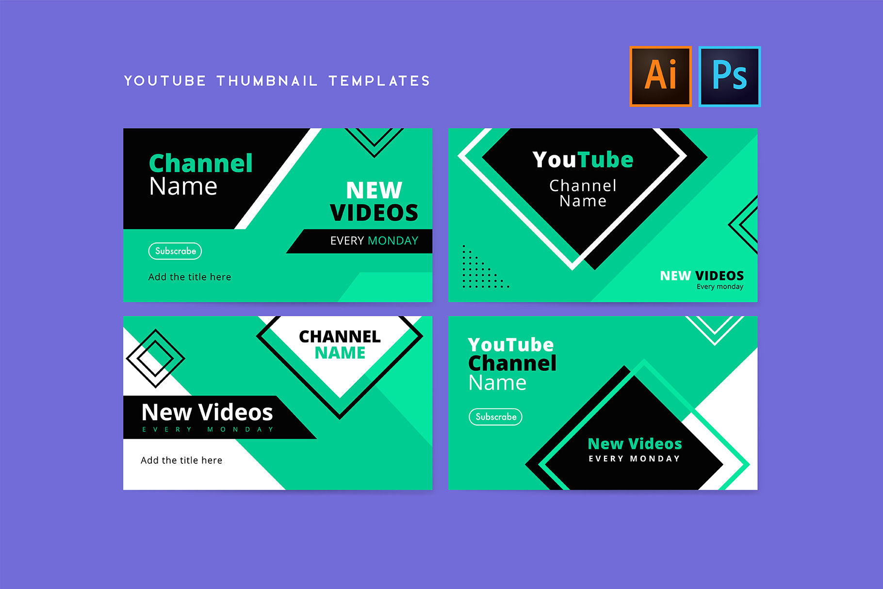 YouTube Thumbnail Templates 01, a Social Media Template by NinOn