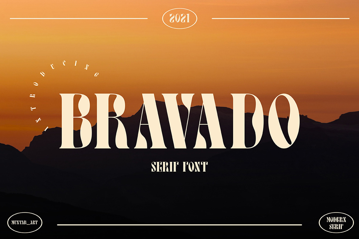 Bravado | Serif Display, a Serif Font by Muntab_Art