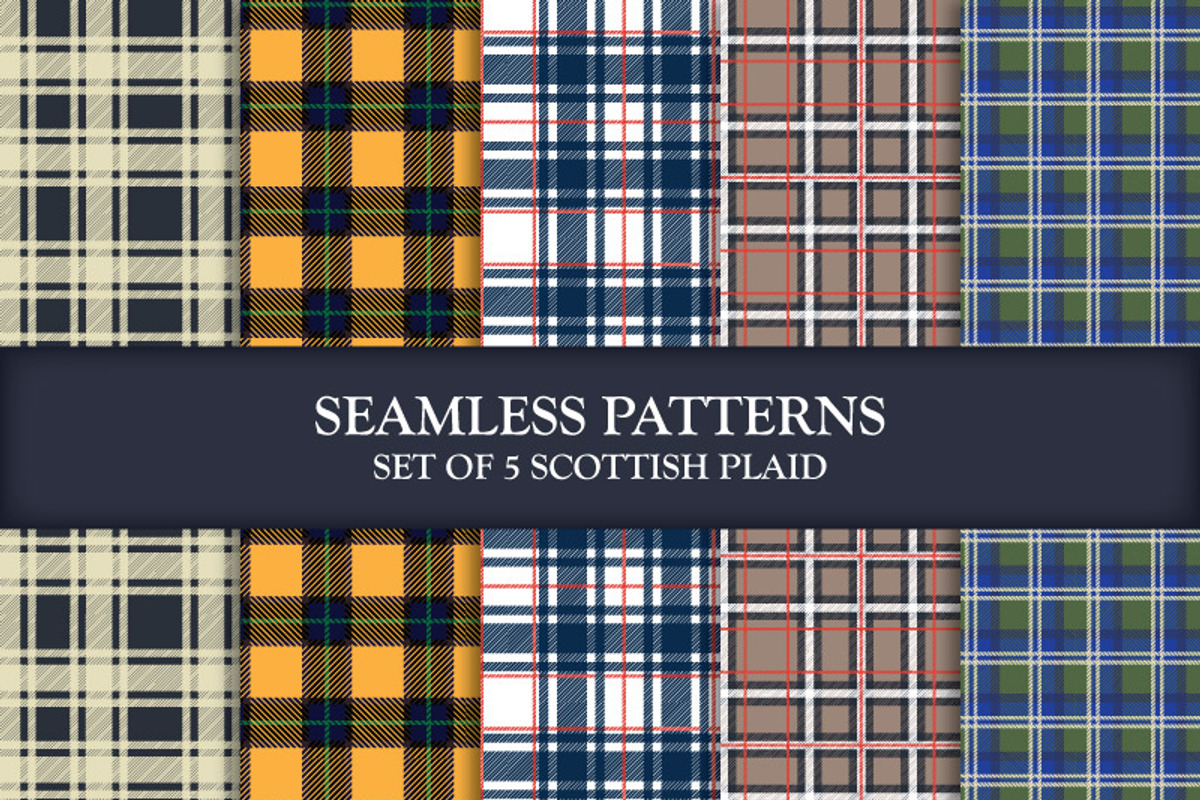 Scottish Plaids Illustrator Patterns, a Pattern Graphic by VecFashion Ltd.