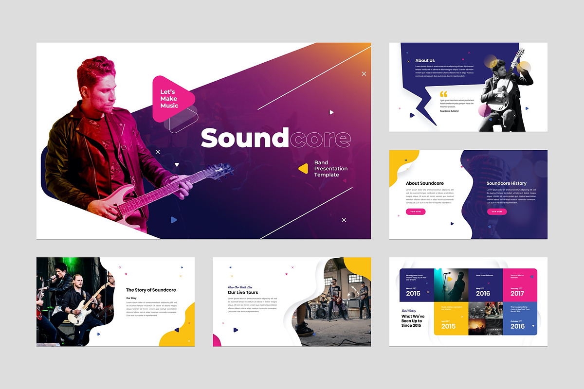 Music Band PowerPoint Template, a Presentation Template by Graphue