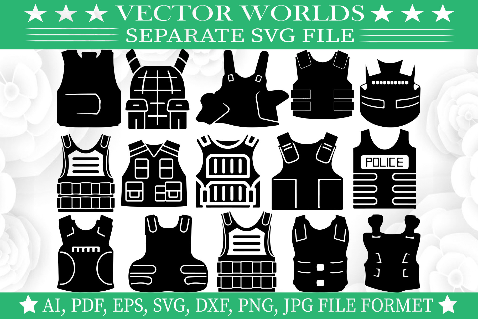 Bullet Proof Vest SVG, Vest SVG, an Object Graphic by VectorWorlds