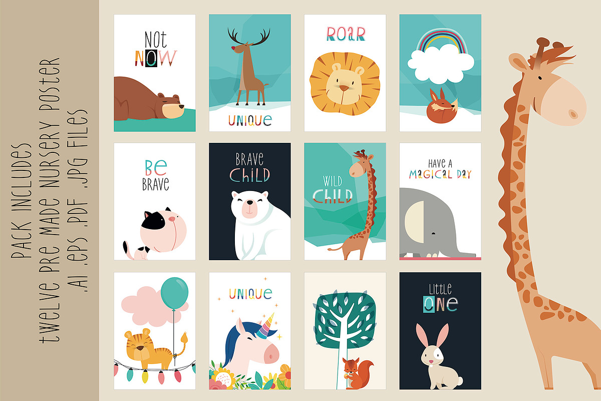 Cute Animals Vector World Map, an Animal Illustration by Pingebat