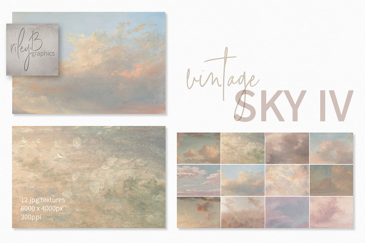 Vintage Sky IV Textures, a Texture Graphic by rileyBgraphics