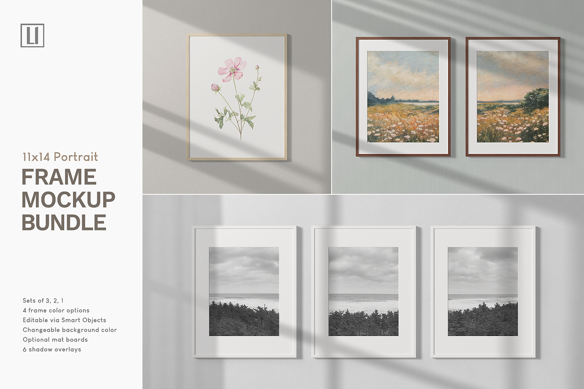 11x14 Portrait Frame Mockup Bundle | Creative Market