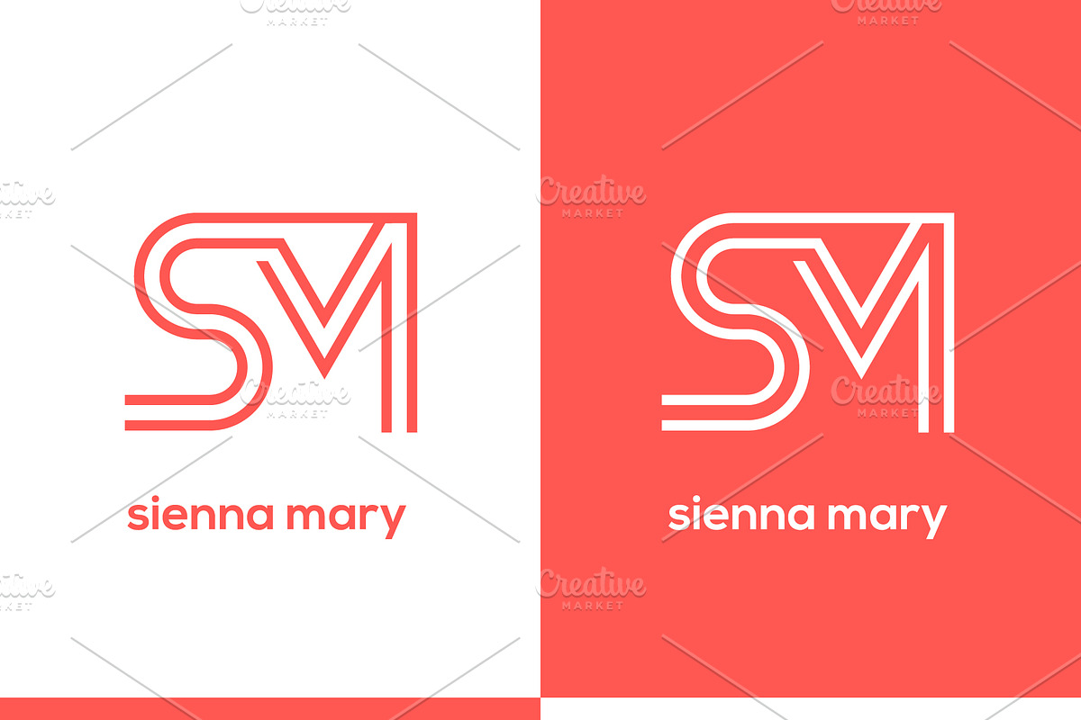 Monogram icon logo SM, a Branding & Logo Template by idesign_4u