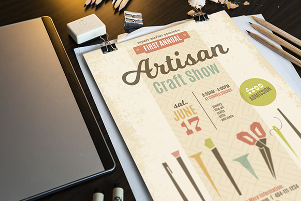 Artisan Craft Show Flyer, a Flyer Template by Gimme From Scratch