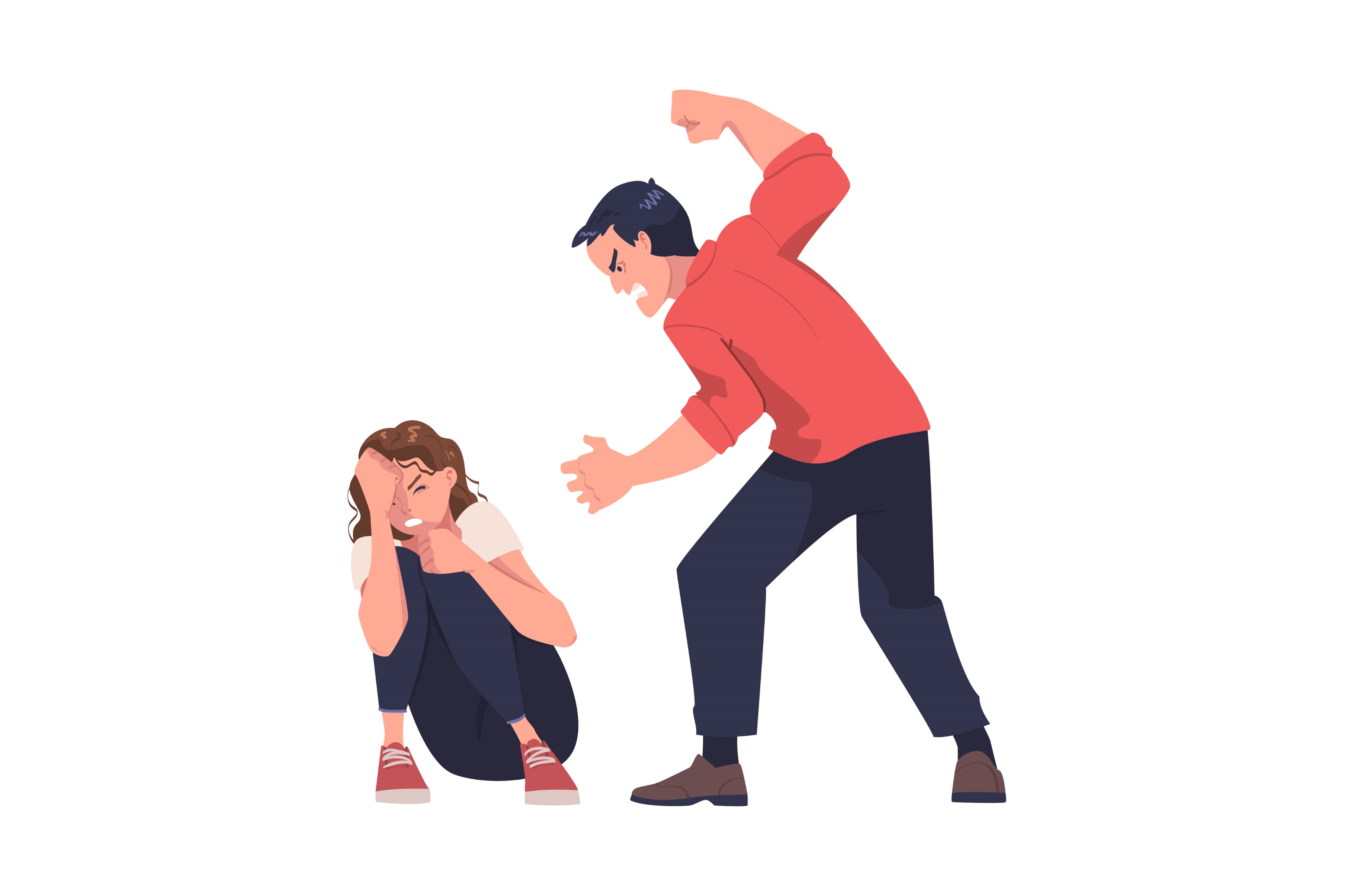 Aggressor and Victim with Violent, a Person Illustration by TopVectors