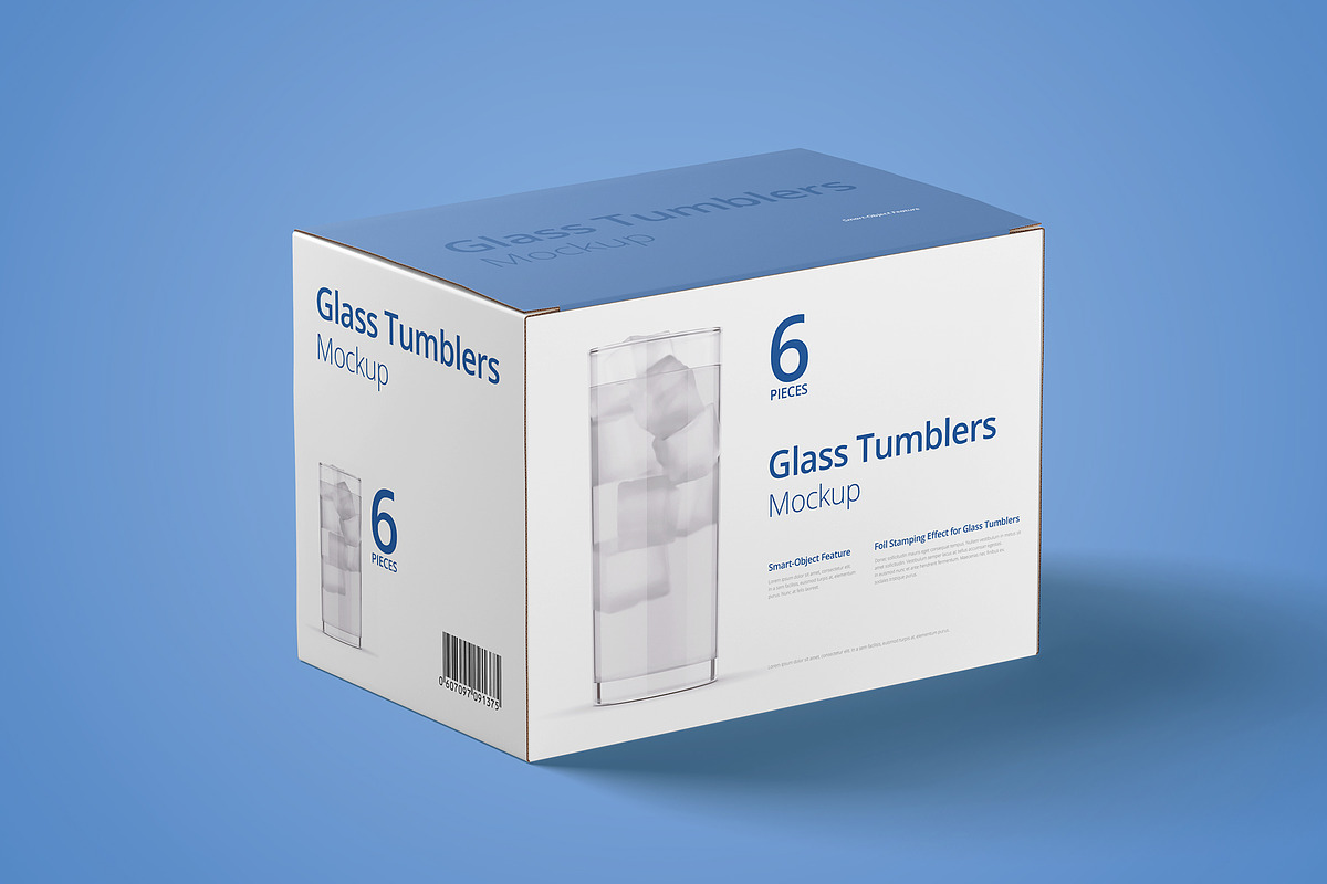 Clear Glass and Box Mockup, a Cups & Container Mockup by WebAndCat
