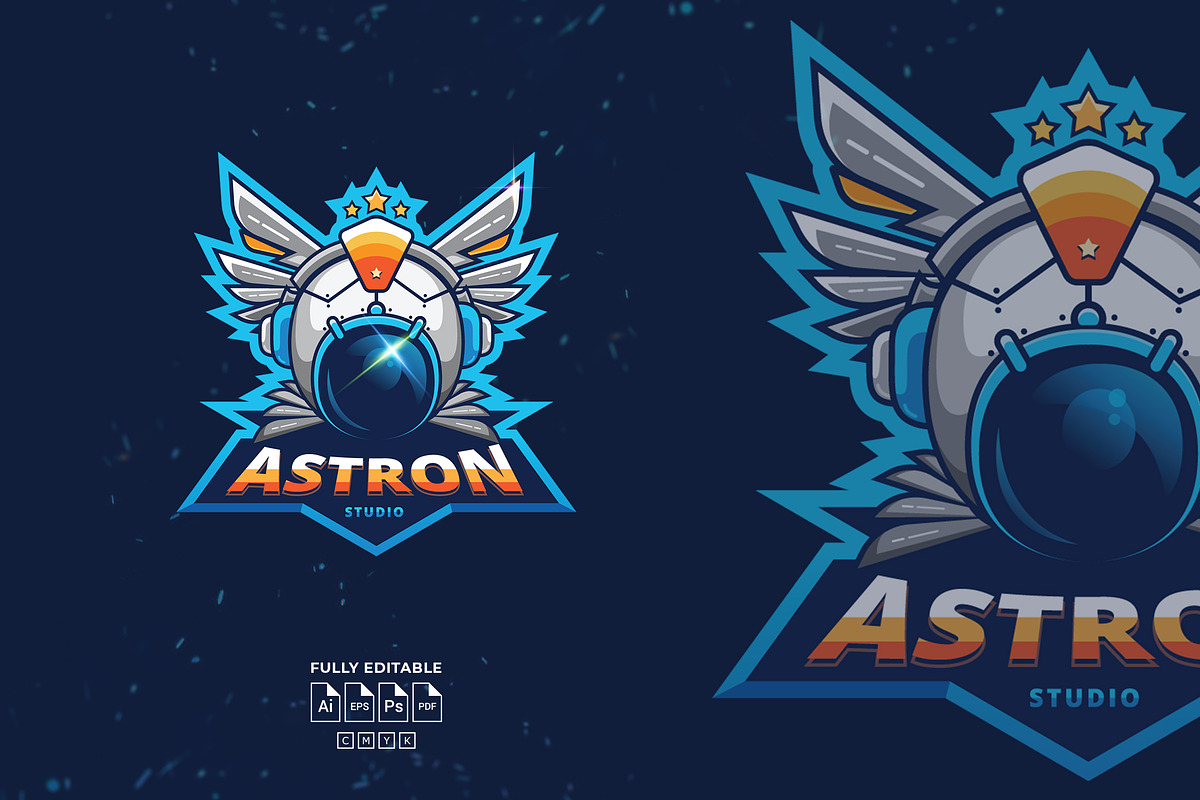 Astronaut Gaming Logo, a Branding & Logo Template by Modaldesain