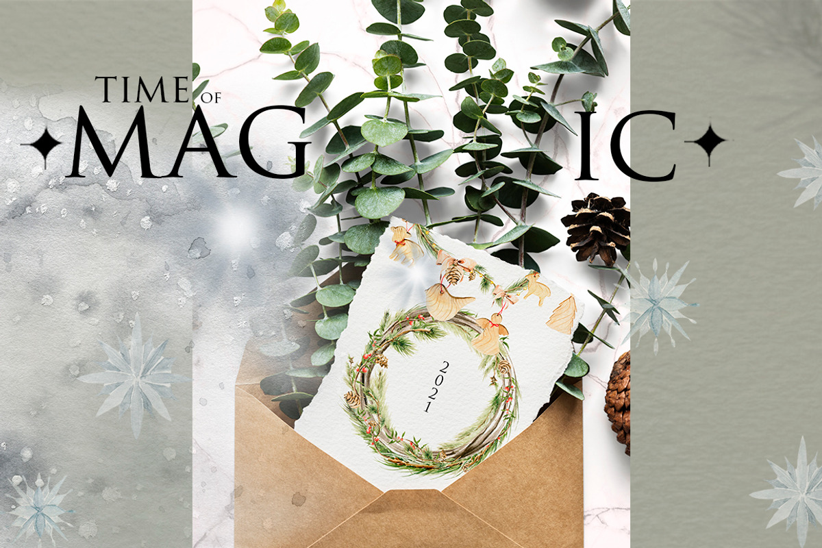 Winter christmas bundle Watercolor, a Seasonal Illustration by 60secondsArt