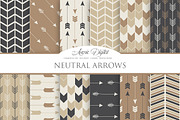 Neutral Arrows Digital Paper, a Pattern Graphic by Avenie Digital