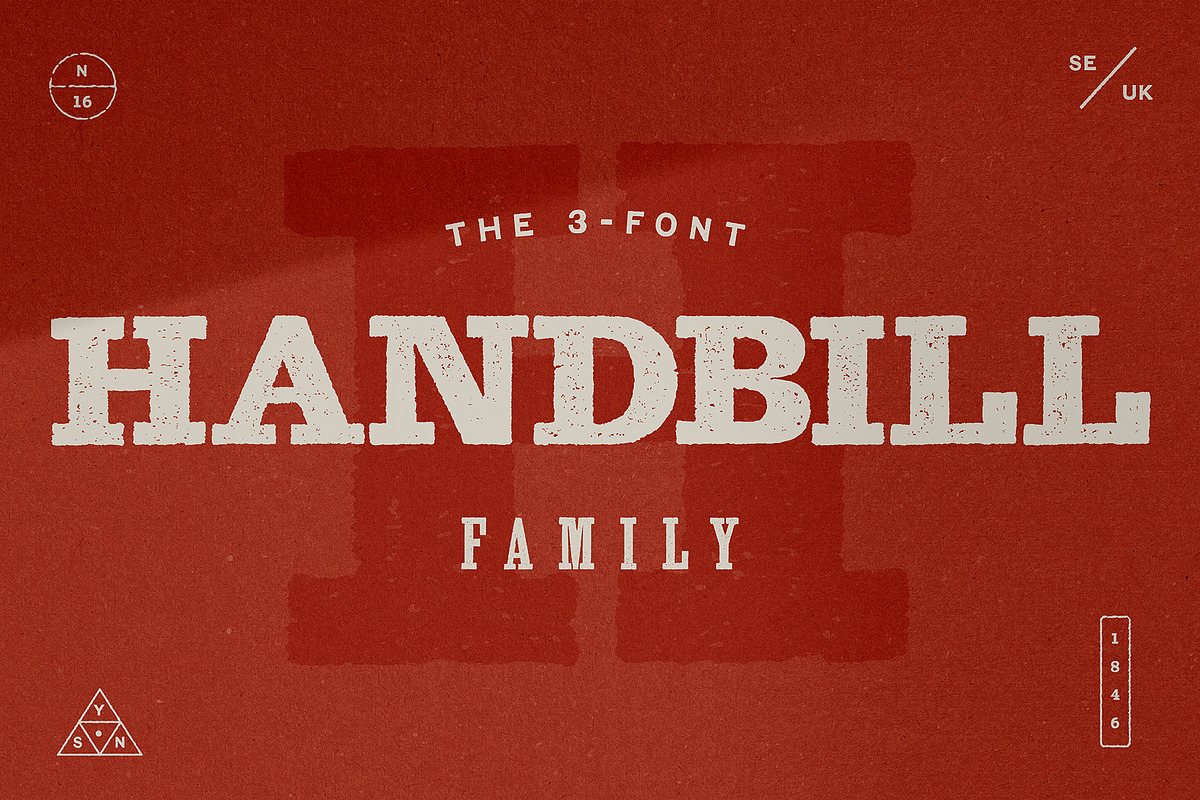Handbill: letterpress type family