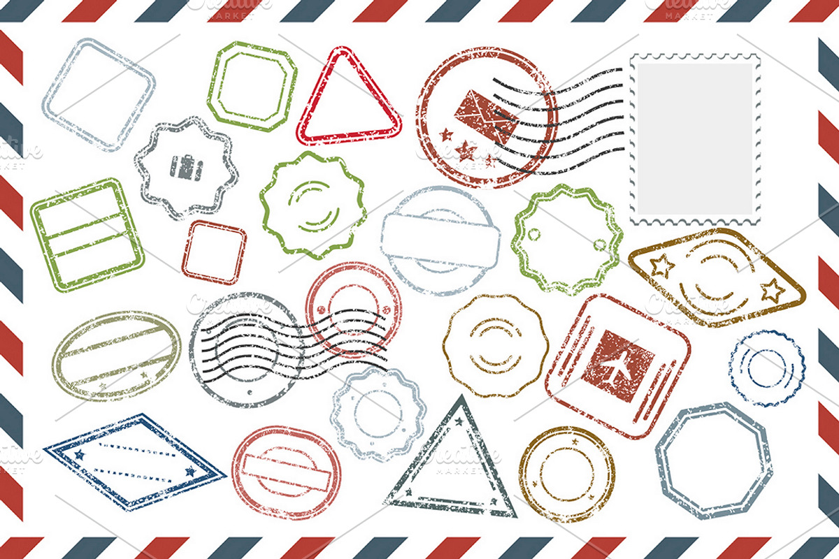 Postal stamps collection, a Texture Illustration by IvanFet