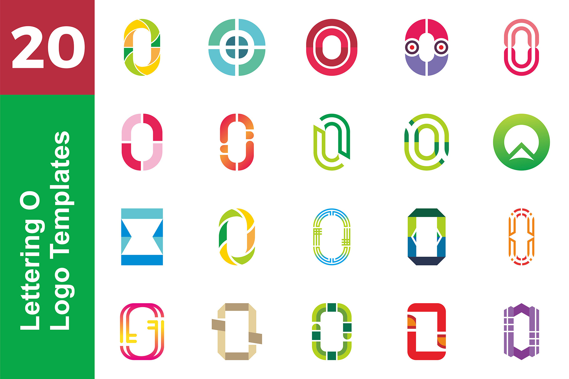 20 Logo Lettering O Template Bundle, a Branding & Logo Template by ...