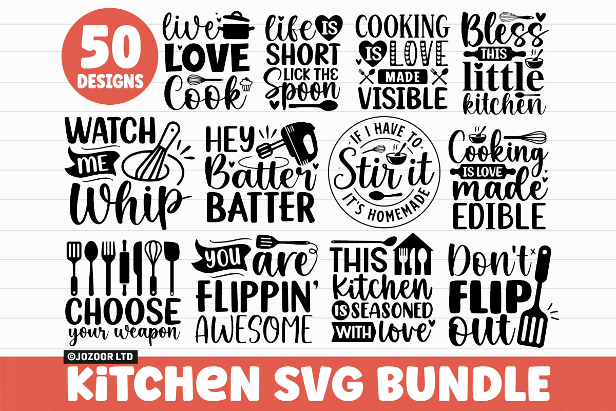 Kitchen SVG Bundle, a Food Illustration by Jozoor