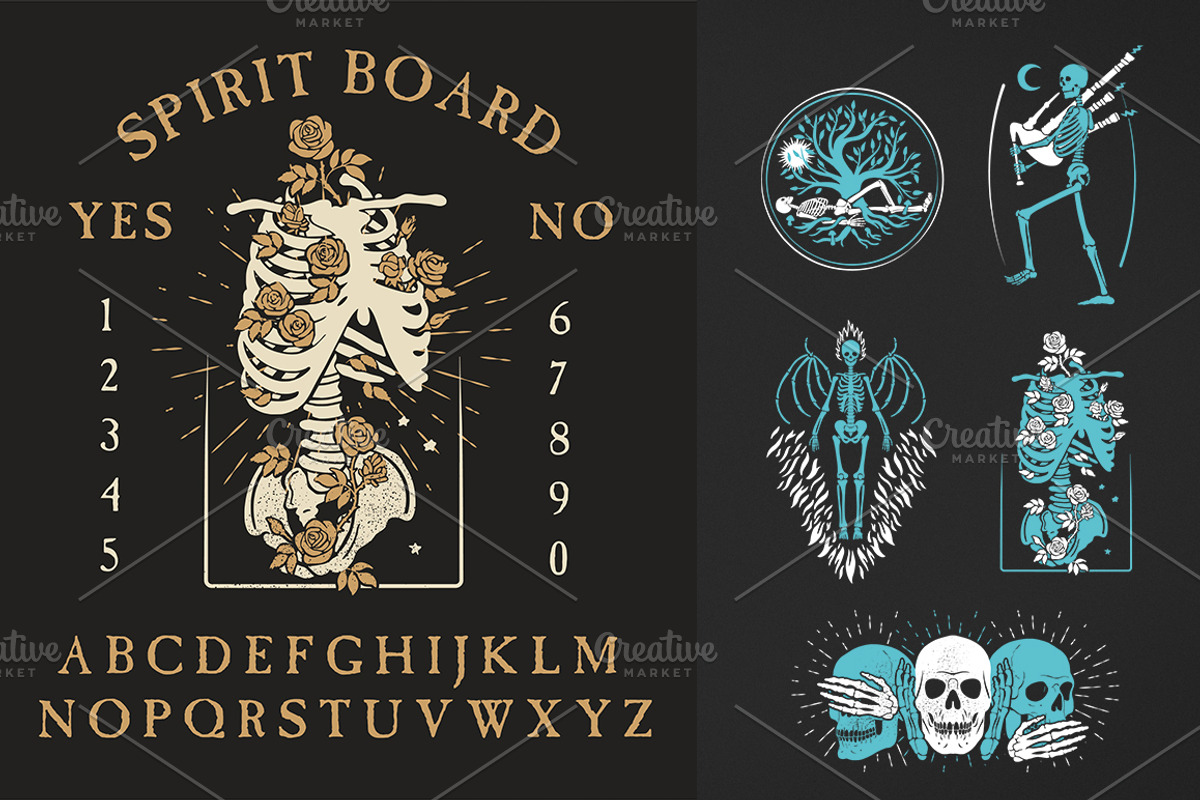 Skeletons` Logos Collection#3, a Decorative Illustration by Moloko88