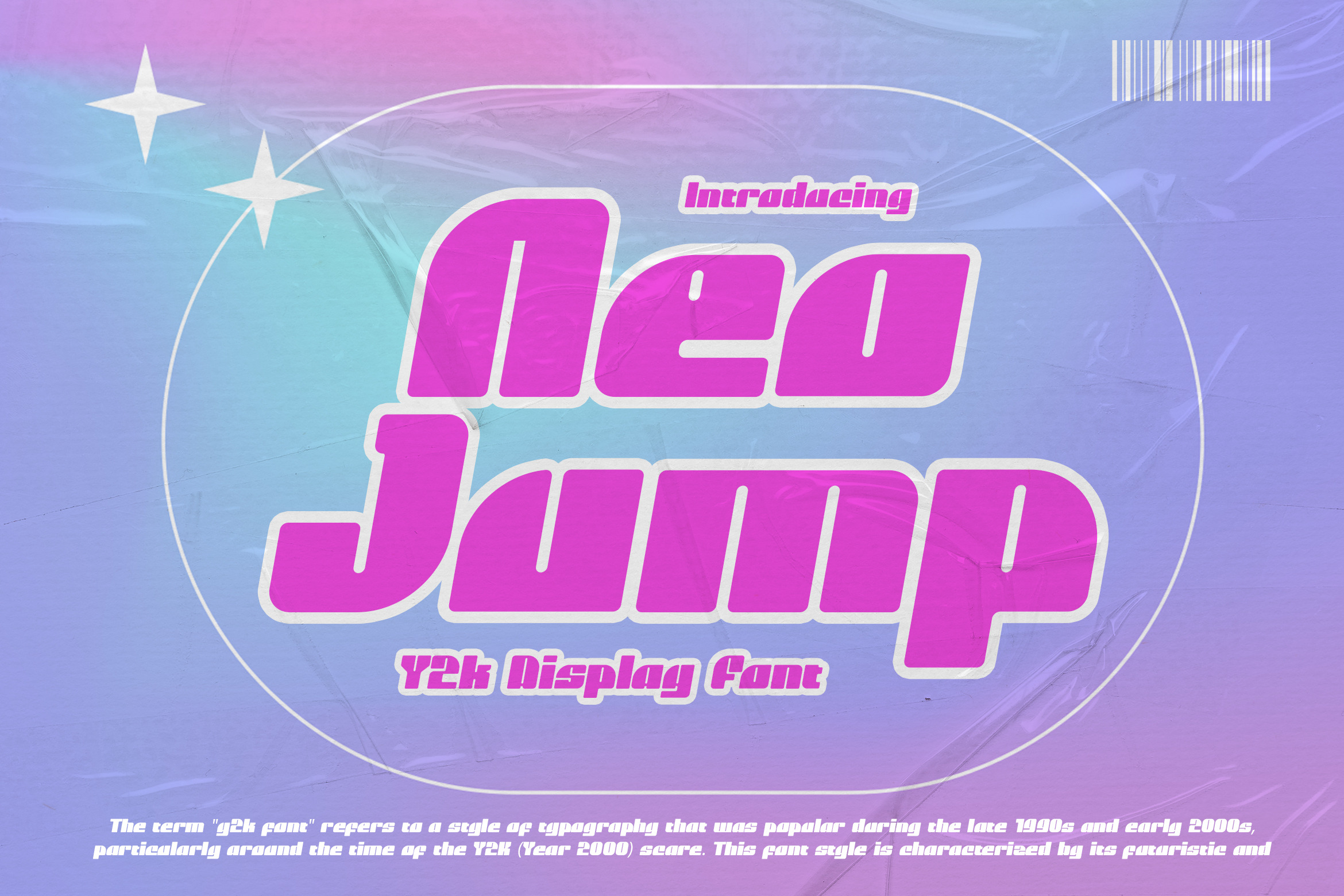 Neo Jump - Y2k Display Font, a Script Font by AQR Studio