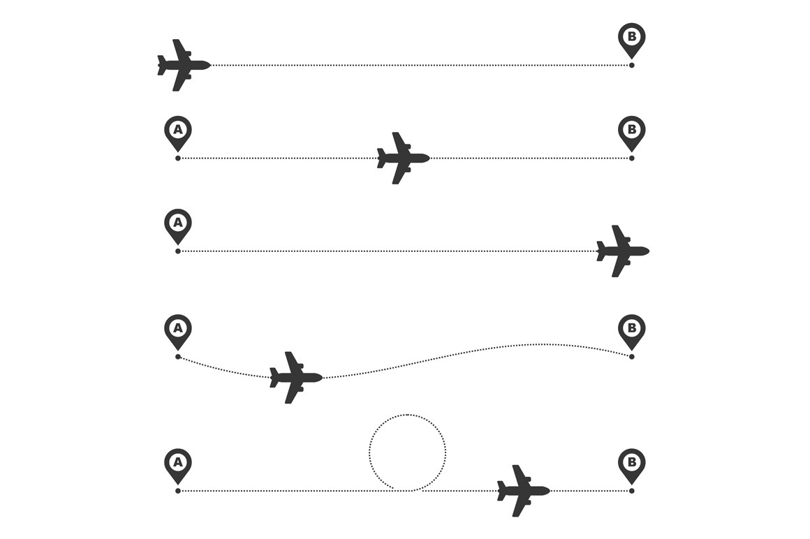 Transport Dotted Route Line Set, an Object Graphic by in8finity